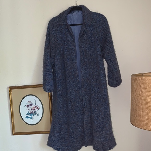 Vintage | Jackets & Coats | Medium Vintage Blue Multi Color Boucle Wool ...